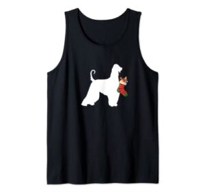 afghan hound christmas stocking stuffer dog tank top