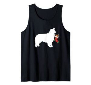 australian shepherd christmas stocking stuffer dog tank top