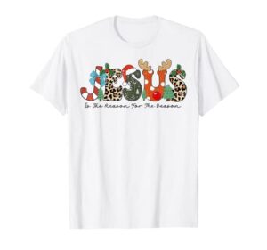 christian jesus the reason christmas stocking stuffer retro t-shirt