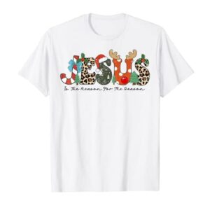 Christian Jesus The Reason Christmas Stocking Stuffer Retro T-Shirt