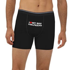 ONVOWO Heart I Love My Hot Girlfriend Gifts Black Mens Trunks Underwear Stretch Underpants Mens Boxer Briefs Mens Boxers