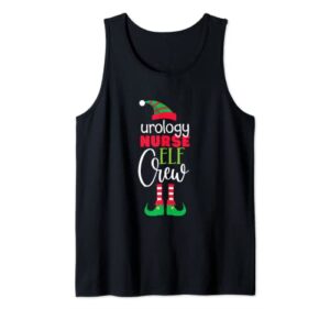 urology nurse elf crew christmas matching pjs nursing tank top