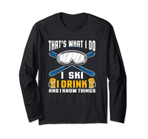 funny skiing – ski – skier – long sleeve t shirt skiing