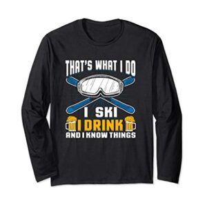 Funny Skiing - Ski - Skier - Long Sleeve T Shirt Skiing