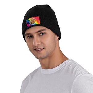 Don't Stop Retrievin Retro Golden Retriever Mens Winter Beanie Hat Skate Cap for Women Soft Watch Hat Stretchy Warm Knit Cap Black