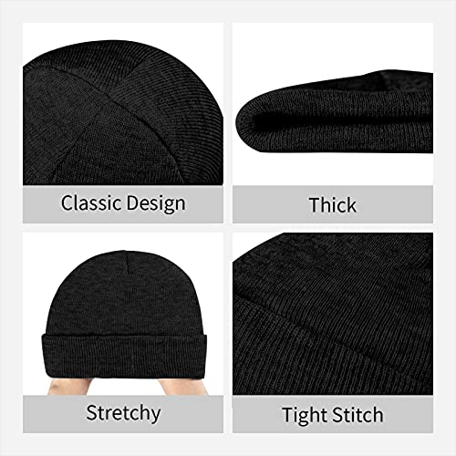 Don't Stop Retrievin Retro Golden Retriever Mens Winter Beanie Hat Skate Cap for Women Soft Watch Hat Stretchy Warm Knit Cap Black