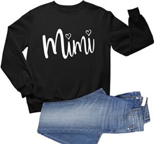 go all out xxx-large black adult mimi heart grandma sweatshirt crewneck