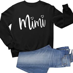 Go All Out XXX-Large Black Adult Mimi Heart Grandma Sweatshirt Crewneck