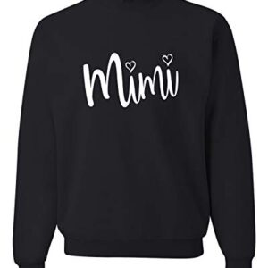 Go All Out XXX-Large Black Adult Mimi Heart Grandma Sweatshirt Crewneck