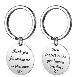 GOMYIE Dna Doesn'T Make You Family,Love Does Keychain Love Family Jewelry(Silver color)