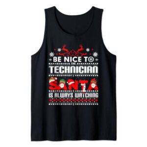 Technician Ugly Christmas Sweater Gift Funny Technicians Tank Top