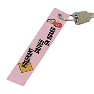 pregnant driver keychain – funny key ring – printed keychain