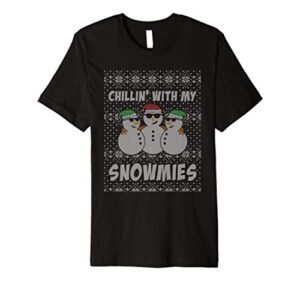 snowman funny snow pun ugly christmas premium t-shirt