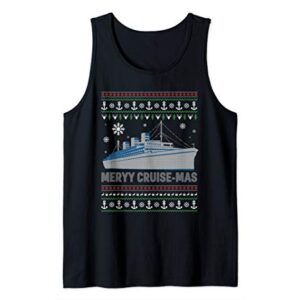 Cruise Vacation Funny Ugly Christmas Tank Top