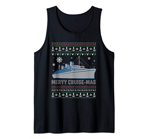 Cruise Vacation Funny Ugly Christmas Tank Top