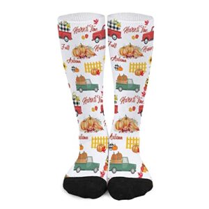 farmhouse truck pumpkin sunflower the autumn socks for women socks for men crew socks for boys mid socks for girls stocking stuffers for teens casual athletic sport dress socks