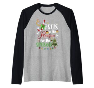 christian jesus the reason christmas stocking stuffer gifts raglan baseball tee