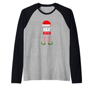 elf dad | dad stocking stuffer | family christmas elf raglan baseball tee