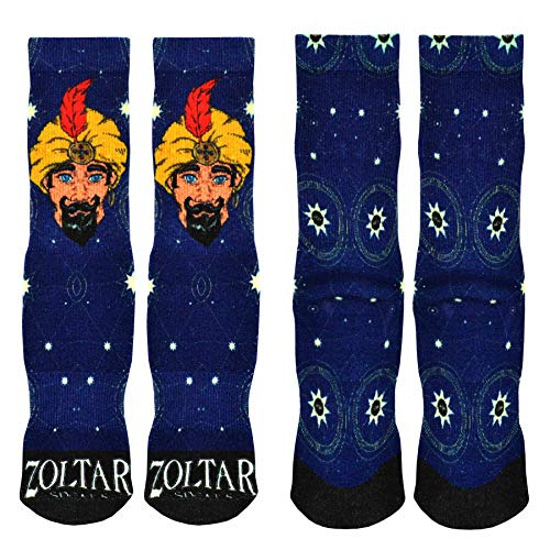 "Zoltar" 360 degree Digital Printing Bamboo Half Cushion Men's Crew Socks (Z1898, 1)