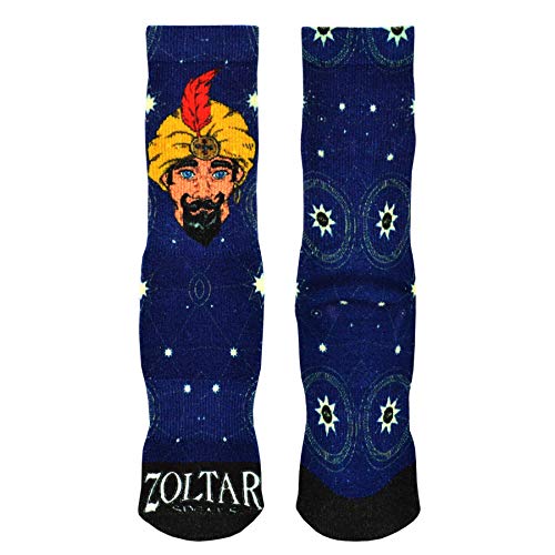 "Zoltar" 360 degree Digital Printing Bamboo Half Cushion Men's Crew Socks (Z1898, 1)