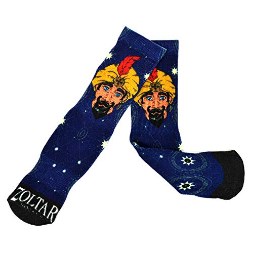 "Zoltar" 360 degree Digital Printing Bamboo Half Cushion Men's Crew Socks (Z1898, 1)