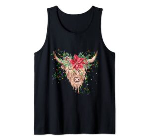 farmhouse stocking stuffers christmas highland cow tank top