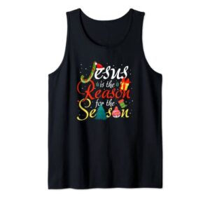 jesus is the reason christian christmas stocking stuffer tank top