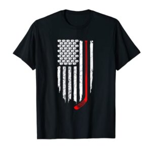 Patriotic Hockey Flag T-Shirt for Hockey Fans