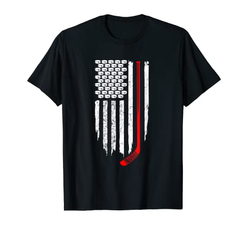 Patriotic Hockey Flag T-Shirt for Hockey Fans