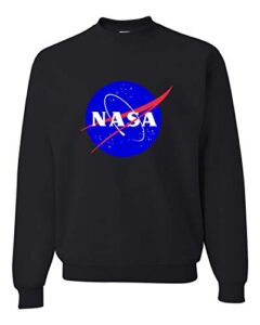 go all out xxxx-large black adult nasa logo sweatshirt crewneck