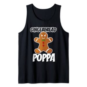 Mens Gingerbread Poppa Christmas Stocking Stuffer Tank Top