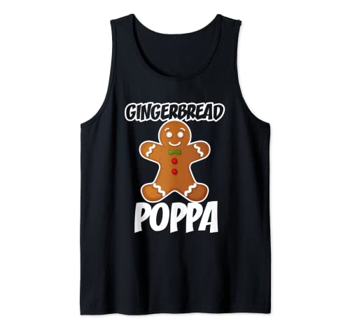 Mens Gingerbread Poppa Christmas Stocking Stuffer Tank Top