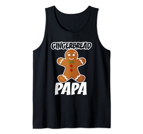 Mens Gingerbread Papa Christmas Stocking Stuffer Tank Top