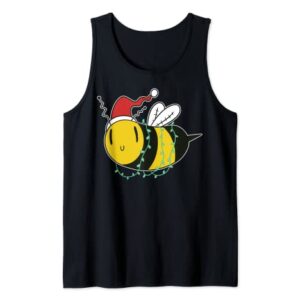 Funny Christmas Lighting Bee Christmas Stocking Stuffer Tank Top