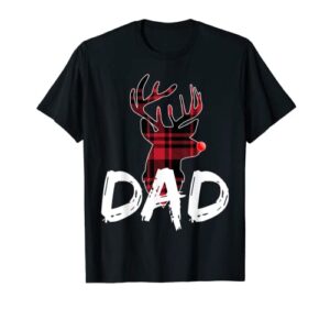 dad family matching pajama shirt christmas red nose deer