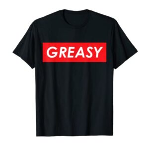 GREASY Red Box Logo Greasy Meme T-Shirt