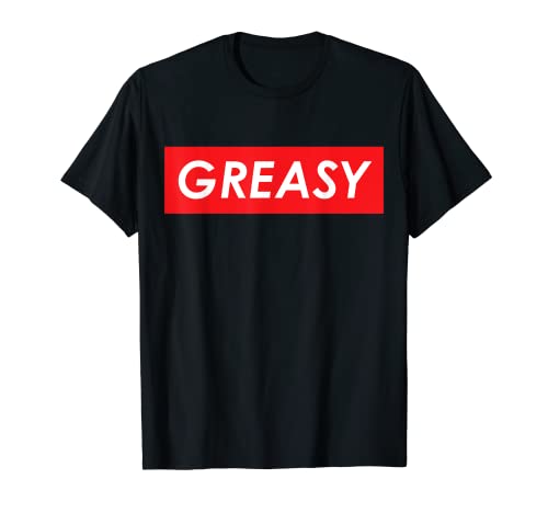 GREASY Red Box Logo Greasy Meme T-Shirt