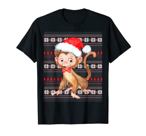 Funny Monkey Matching Family Group Ugly Christmas Pajama T-Shirt