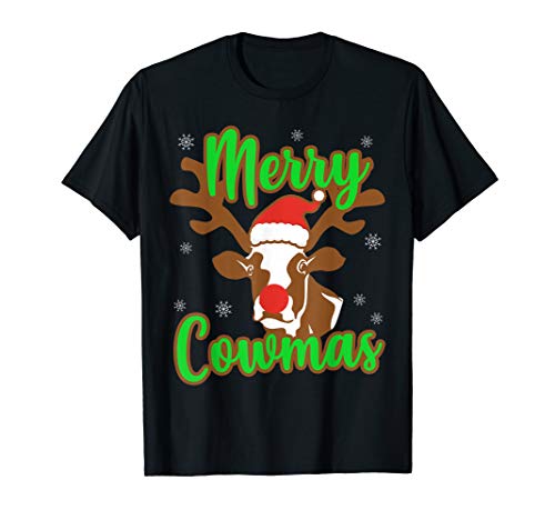 Cow Lovers Ugly Christmas Funny Gift Stocking Stuffer Mom T-Shirt