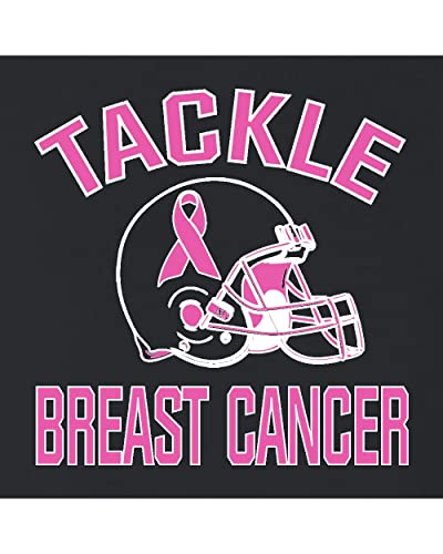 Go All Out Large Black Mens Tackle Breast Cancer Football Sweatshirt Hoodie