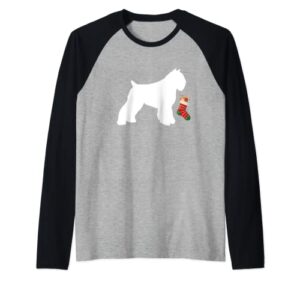 bouvier des flandres christmas stocking stuffer dog raglan baseball tee