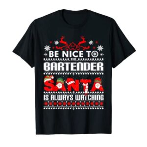 Bartender Ugly Christmas Sweater Gift Funny Bartenders T-Shirt