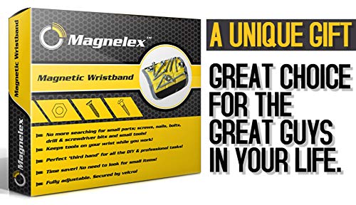 Magnelex Magnetic Wristband - Stocking Stuffers for Men – One Size Fits All Wrist Magnet Tool Holder. Christmas Gift for Dad, Husband, Son. Unique Gift and Stocking Stuffer Idea