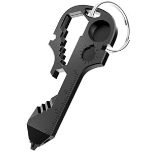 eversee stocking stuffers for men key shaped pocket tool for keychain, 18 in-1 multitool key with keychain, bottle opener, screwdriver, ruler, wrench, bit driver, file bike spoke key tsa friendly