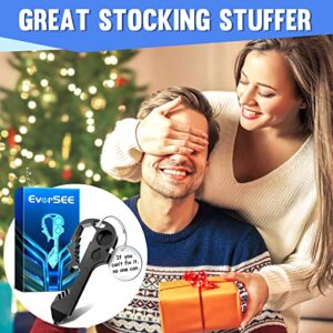 EVERSEE Stocking Stuffers for men Key Shaped Pocket Tool for Keychain, 18 in-1 Multitool Key with Keychain, Bottle Opener, Screwdriver, Ruler, Wrench, Bit Driver, File Bike Spoke Key TSA Friendly