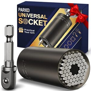 super universal socket tools gifts for men- christmas stocking stuffers socket set with power drill adapter super grip socket (7-19mm) cool gadgets for men women husband handy diy tool