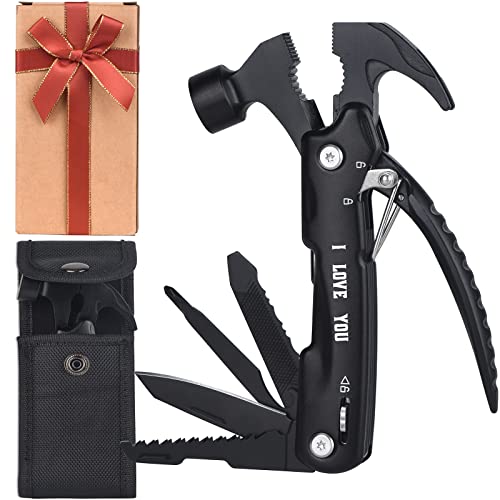 Multitool Hammer Pliers-Compact Multitool Camping Accessories Tool Pliers Saw and More-Including Bag and Gifts Box-Stocking Stuffers for Men, Christmas Gifts for Men Dad