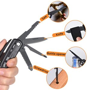 Multitool Hammer Pliers-Compact Multitool Camping Accessories Tool Pliers Saw and More-Including Bag and Gifts Box-Stocking Stuffers for Men, Christmas Gifts for Men Dad