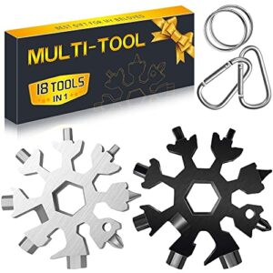 stocking stuffers for men, 18 in 1 snowflake multitool, 2 pack christmas men dad gifts, cool gadgets hand multi tool outdoors camping portable bottle opener flat screwdriver kit wrench