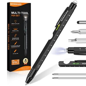 gifts for men dad, 9 in 1 multitool pen, christmas gift for men, gadgets for men, tool gifts for dad from kids, gifts for husband, boyfriend, grandpa christmas stocking stuffers for men (black)